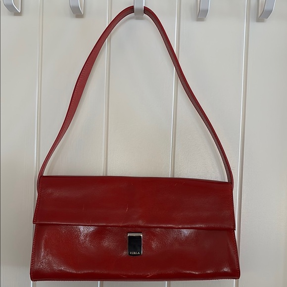 Furla | Bags | Furla Red Leather Shoulder Bag | Poshmark